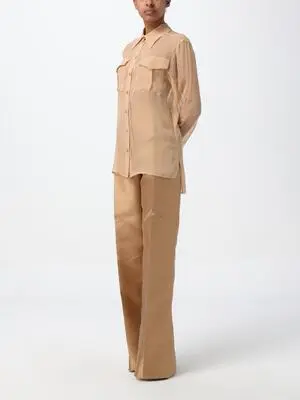 Alberta Ferretti Sheer Shirt With Pocket Detail - Beige