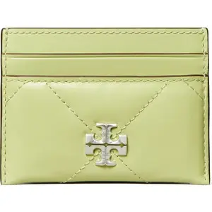 Tory Burch Kira Diamond Quilted Leather Card Case Pear
