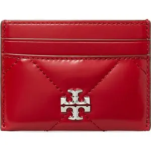 Tory Burch Kira Diamond Quilted Leather Card Case - Red