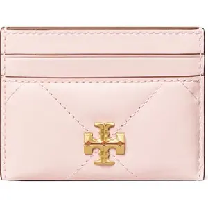 Tory Burch Kira Diamond Quilted Leather Card Case Rose Salt