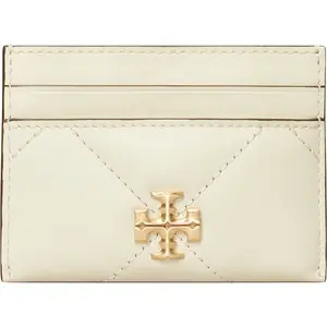 Tory Burch Kira Diamond Quilted Leather Card Case - Warm White
