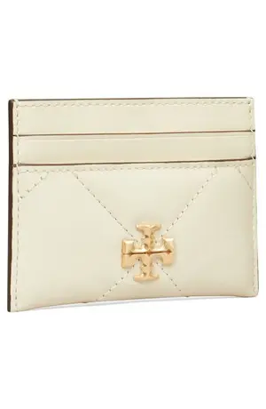 Tory Burch Kira Diamond Quilted Leather Card Case - Warm White