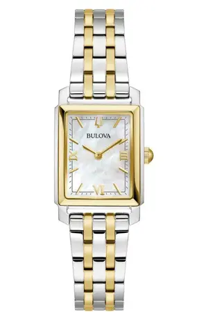 Bulova Sutton Mother-of-pearl Bracelet Watch - Two-tone