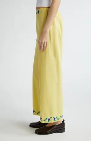 BODE Beaded Wide Leg Crop Pants