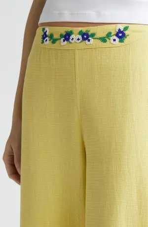 BODE Beaded Wide Leg Crop Pants