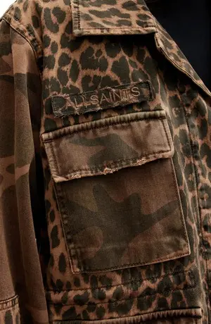 ALLSAINTS Finch Camo Leopard Mixed Print Cotton Jacket
