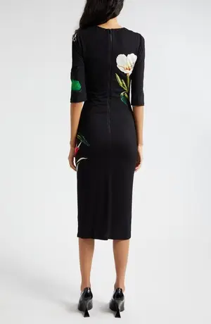 Alice + Olivia Delora Floral Midi Dress