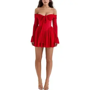 House Of Cb Alana Strapless Mini Dress - Salsa
