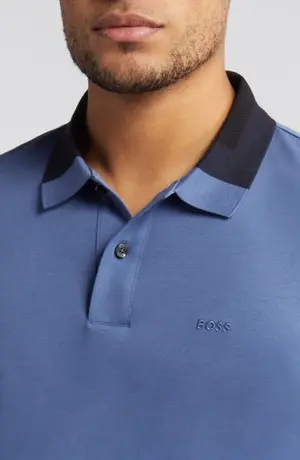 BOSS Phillipson Colorblock Collar Cotton Polo