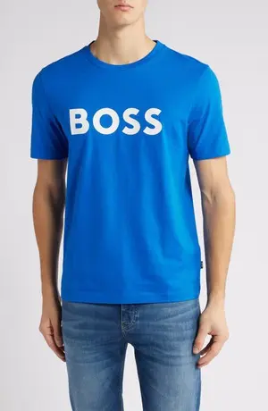 BOSS Tiburt Logo Graphic T-shirt Blue