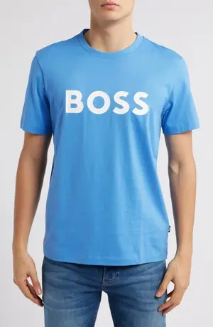 BOSS Tiburt Logo Graphic T-shirt Bright Blue