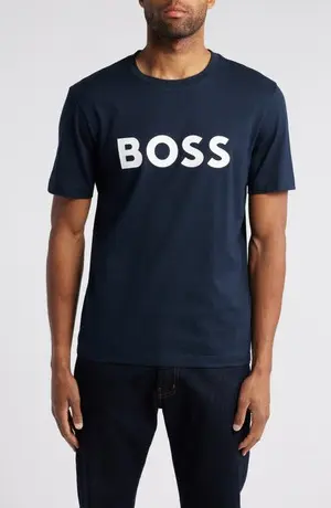 BOSS Tiburt Logo Graphic T-shirt Dark Blue