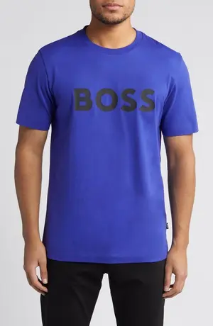 BOSS Tiburt Logo Graphic T-shirt Dark Purple