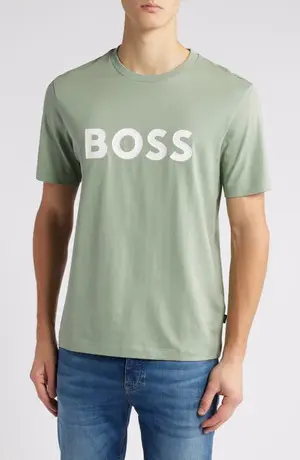 BOSS Tiburt Logo Graphic T-shirt - Light/ Pastel Green