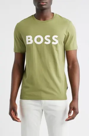 BOSS Tiburt Logo Graphic T-shirt - Medium Green