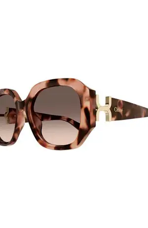 Chloé 56mm Square Sunglasses - Havana