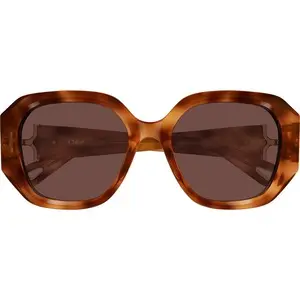 Chloé 56mm Square Sunglasses - Warm Havana