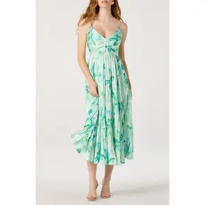 Astr The Label Maeve Midi Dress - Teal Multi