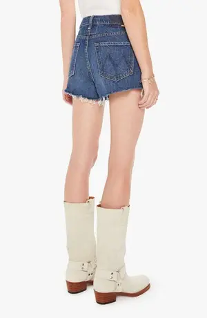 MOTHER The Dodger Frayed Hem Denim Shorts