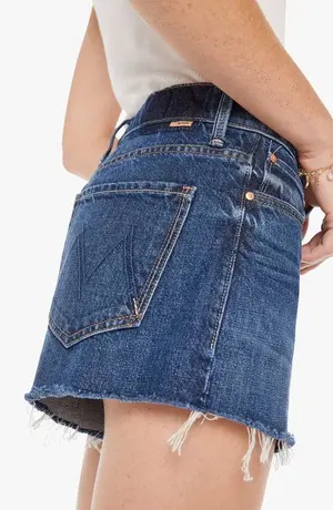 MOTHER The Dodger Frayed Hem Denim Shorts