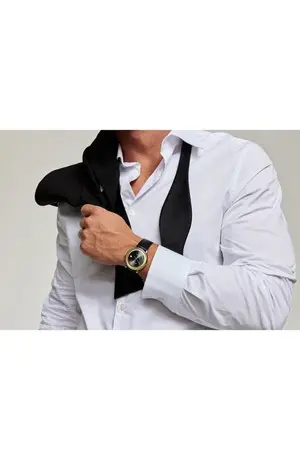 Bulova Frank Sinatra Rat Pack Leather Strap Watch - Silver-tone