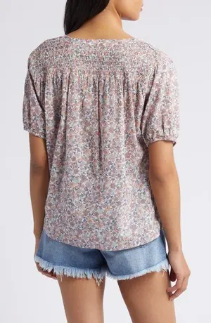 Lucky Brand Floral Print Cotton Top