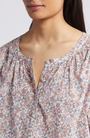 Lucky Brand Floral Print Cotton Top