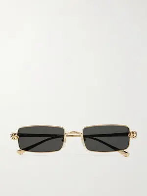 Cartier Panthère Rectangle-frame -tone Sunglasses - Gold