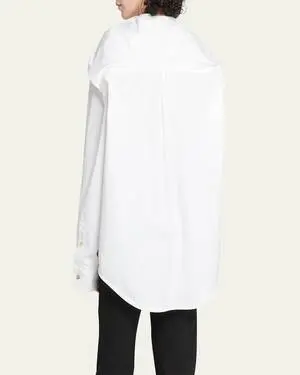 Bottega Veneta Knotted Cotton Canvas Shirt - Bianco
