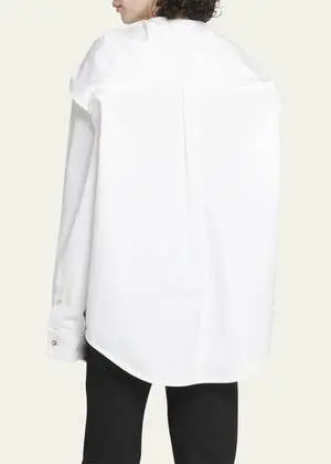 Bottega Veneta Knotted Cotton Canvas Shirt - Bianco