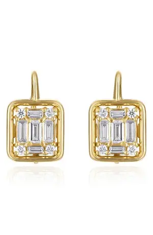 MINDI MOND Clarity Framed Diamond Drop Earrings - 18k Yellow Gold