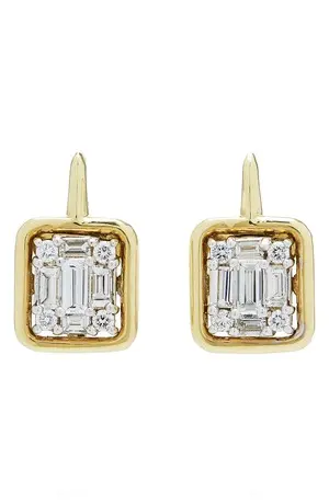 MINDI MOND Clarity Framed Diamond Drop Earrings - 18kyg
