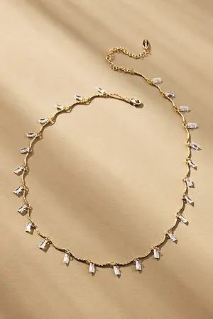 Anthropologie By Anthropologie Drippy Crystal Necklace Clear