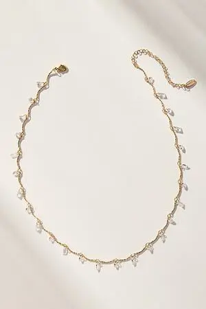 Anthropologie By Anthropologie Drippy Crystal Necklace Multicolor
