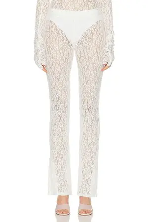 EB DENIM Split Hem Legging In White - Off White