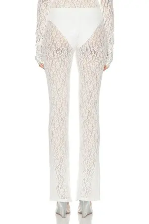 EB DENIM Split Hem Legging In White - Off White