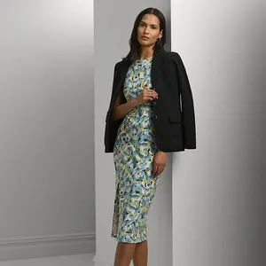 Ralph Lauren Floral Jersey Twist-front Midi Dress