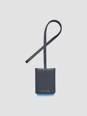 MAISON DE SABRE Leather Id Lanyard Holder Graphite Sky