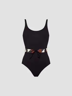 ERES Damier Belted One-piece Swimsuit - Ultra
