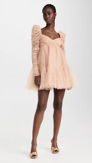 tulle ruched mini dress zimmermann Tulle Ruched Mini Dress