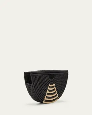 EILAF Large Raffia Top-handle Bag - Black