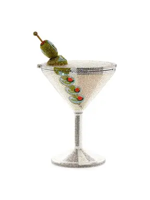Judith Leiber Martini Crystal Clutch - Silver
