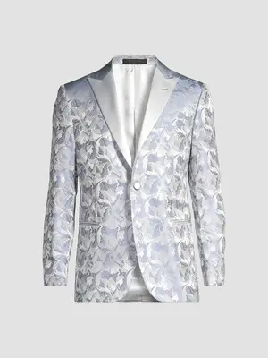 Corneliani Jacquard Silk-blend One-button Dinner Jacket - Blue