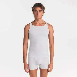 SKIMS Mens Rib Tank Top 3 Pack | Blue | Small | Cotton Ecru Multi