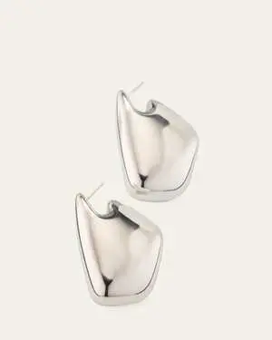 Bottega Veneta Large Fin Earrings - Silver