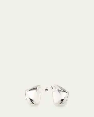 Bottega Veneta Large Fin Earrings - Silver