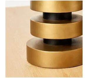 GLITZHOME Modern Gold Floating Disks Side Table /accent Stool