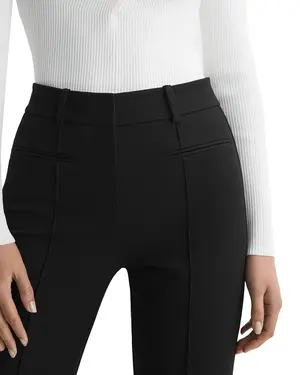 REISS Petites Claude Flare Leg Pants - Black