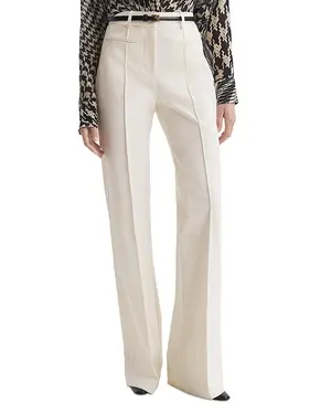 REISS Petites Claude Flare Leg Pants Cream