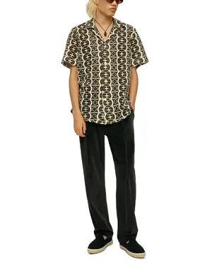 Oas Hypnotise Cuba Cotton Terry Relaxed Fit Button Down Shirt